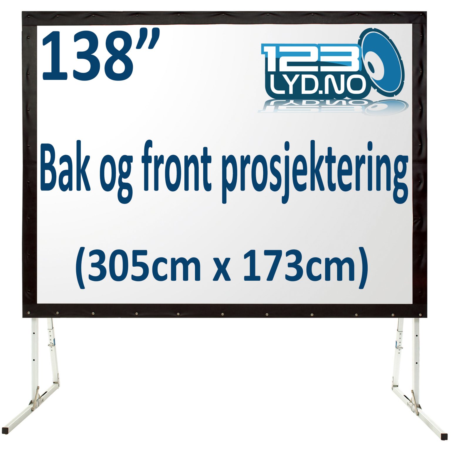 Lerret brukes til front og bak prosjektering 138" (305x173cm) i 16:9 ...